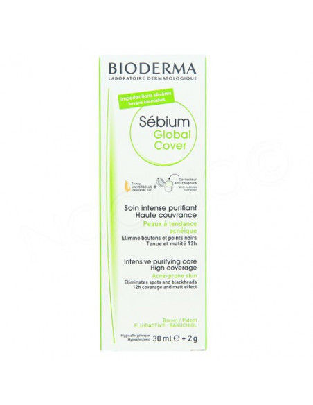 Bioderma Sebium Global Cover Soin Intense Purifiant Haute Couvrance ...