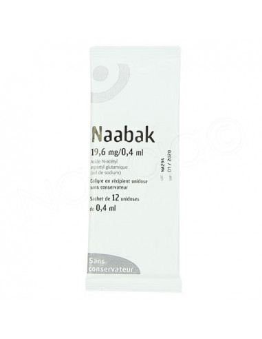 Naabak 19,6mg Collyre en récipient unidose 0,4mlx36 - Archange ...